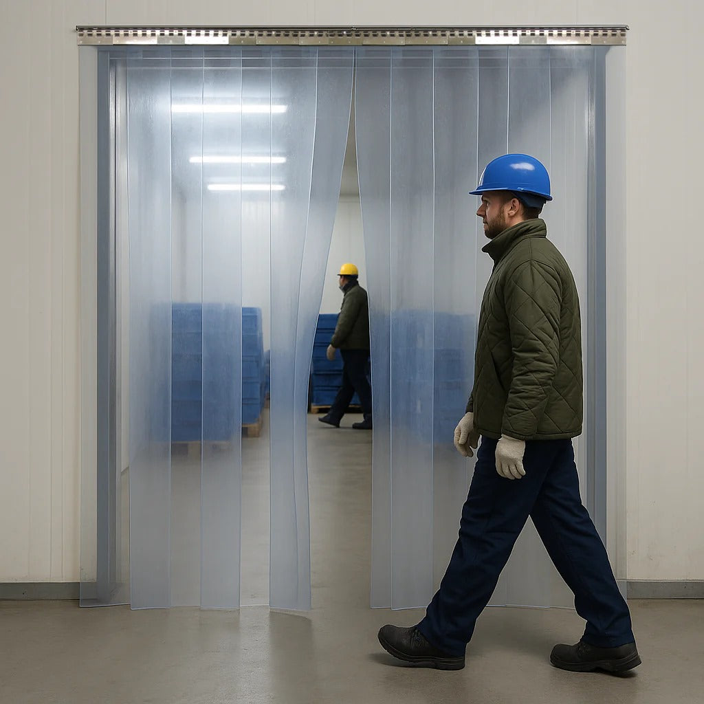 Cold Room PVC Strip Curtain Kit | Hook-On Clear Freezer Door UK